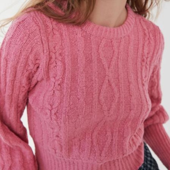 Urban Outfitters | Sweaters | Urban Outfitters Pink Cable Knit Sweater ...